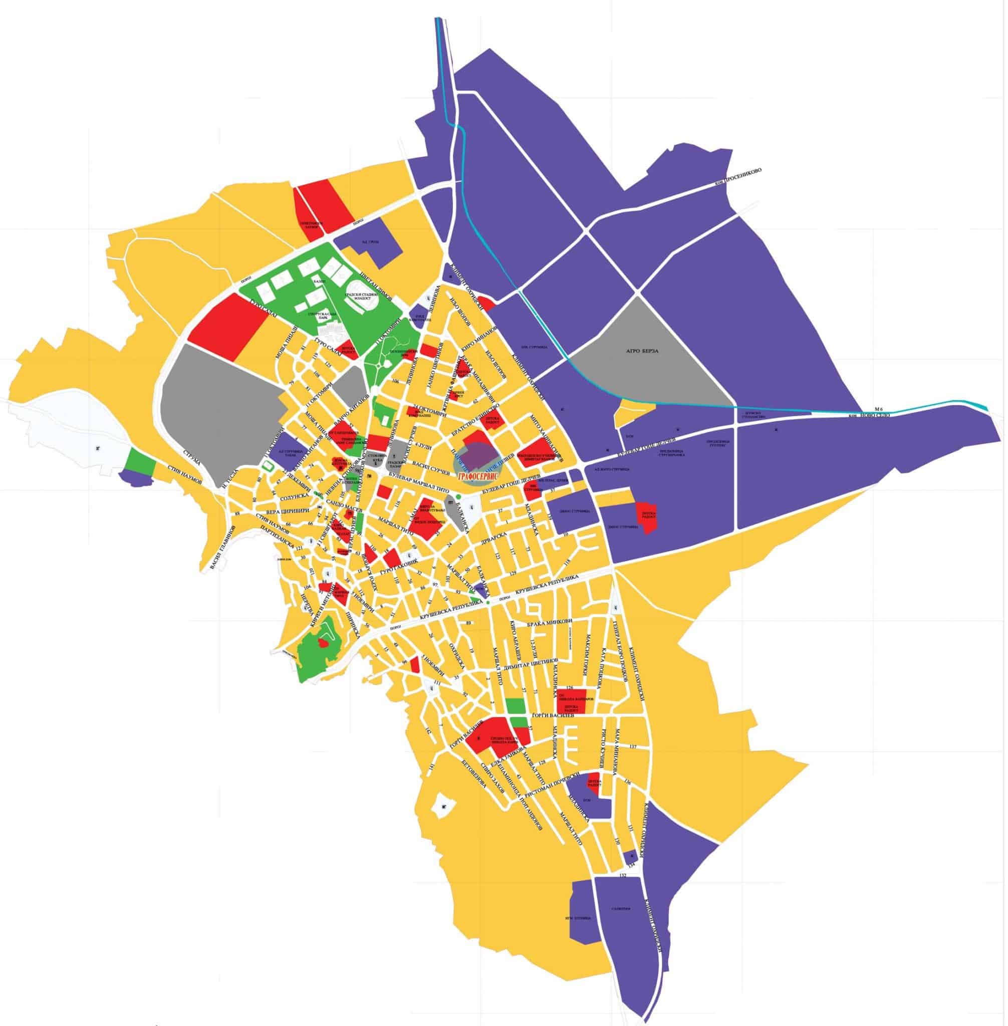 Мапа на градот - Општина Струмица