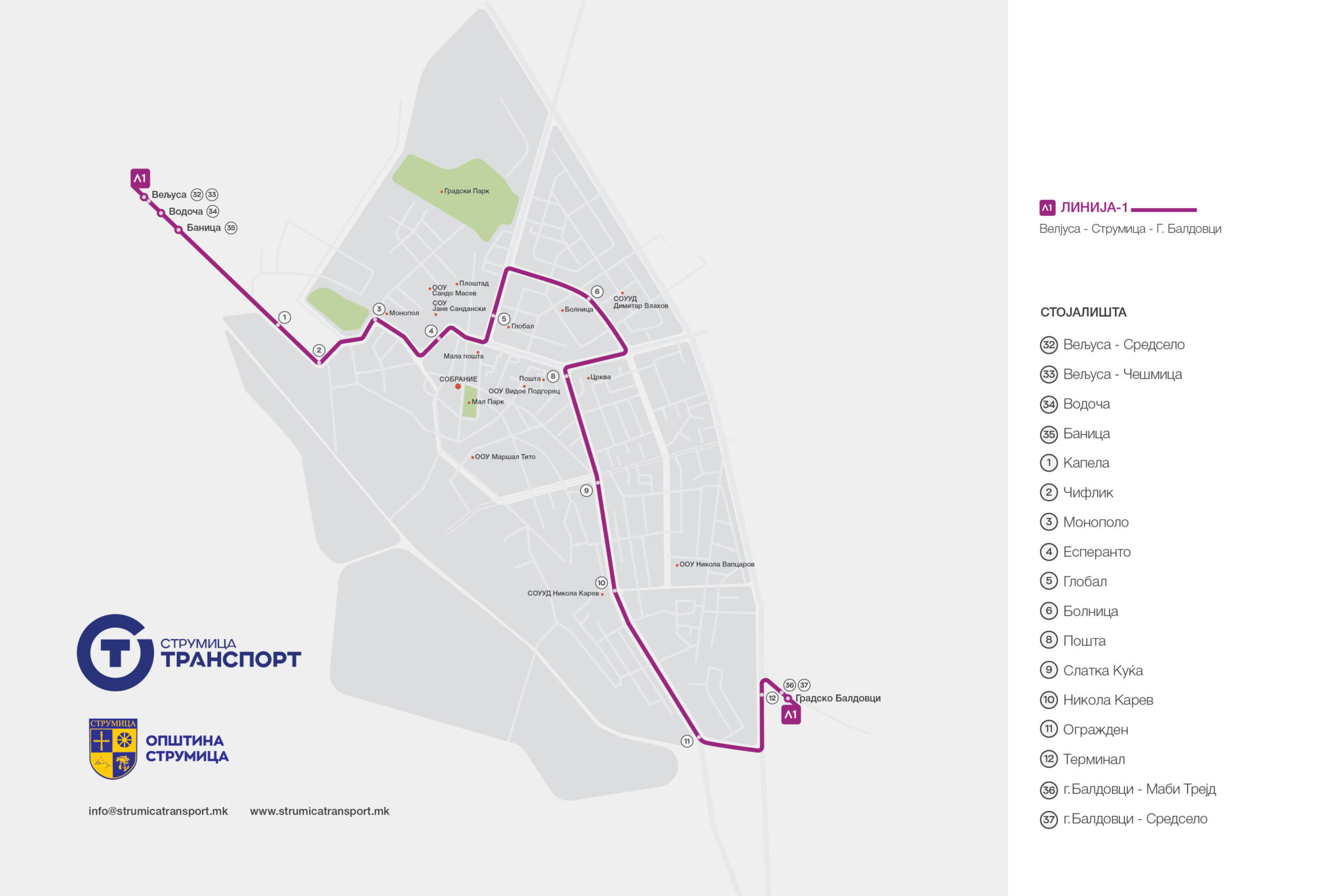 ЈАВЕН ПРЕВОЗ ВО СТРУМИЦА ТВОЈАТА ВРСКА СО СЕКОЈДНЕВИЕТО Општина Струмица